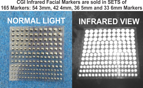 Infrared Facial Markers for CGI (Computer Generated Imagery)